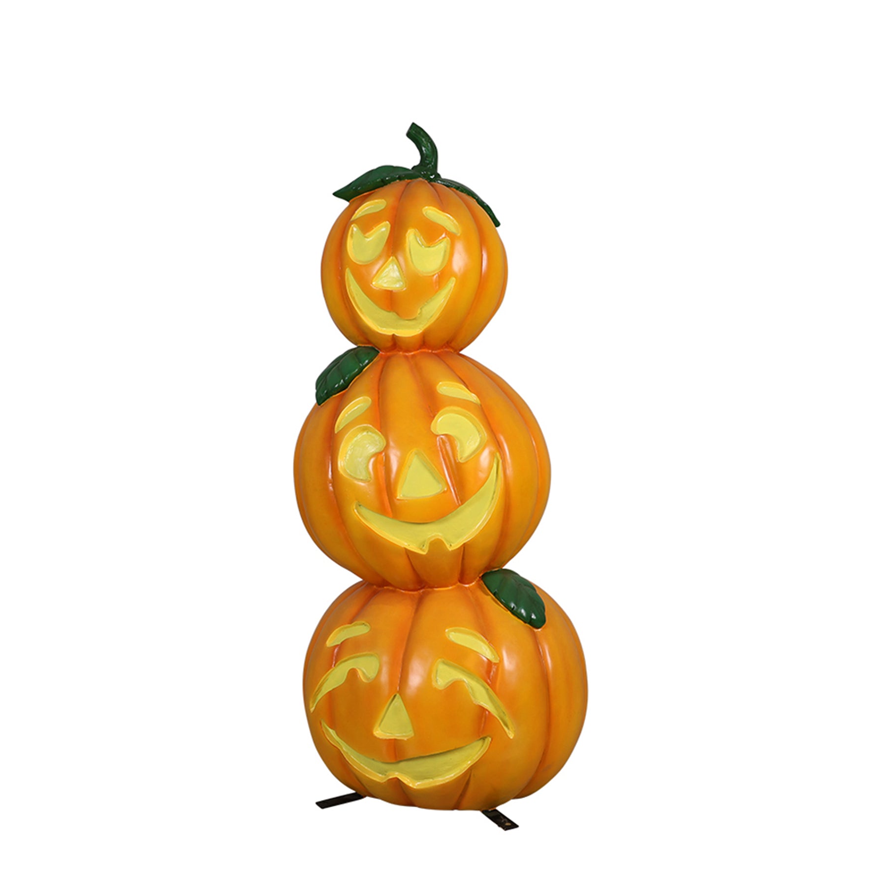 Happy Pumpkin Stack | Carved Pumpkins | Fiberglass Halloween Props ...